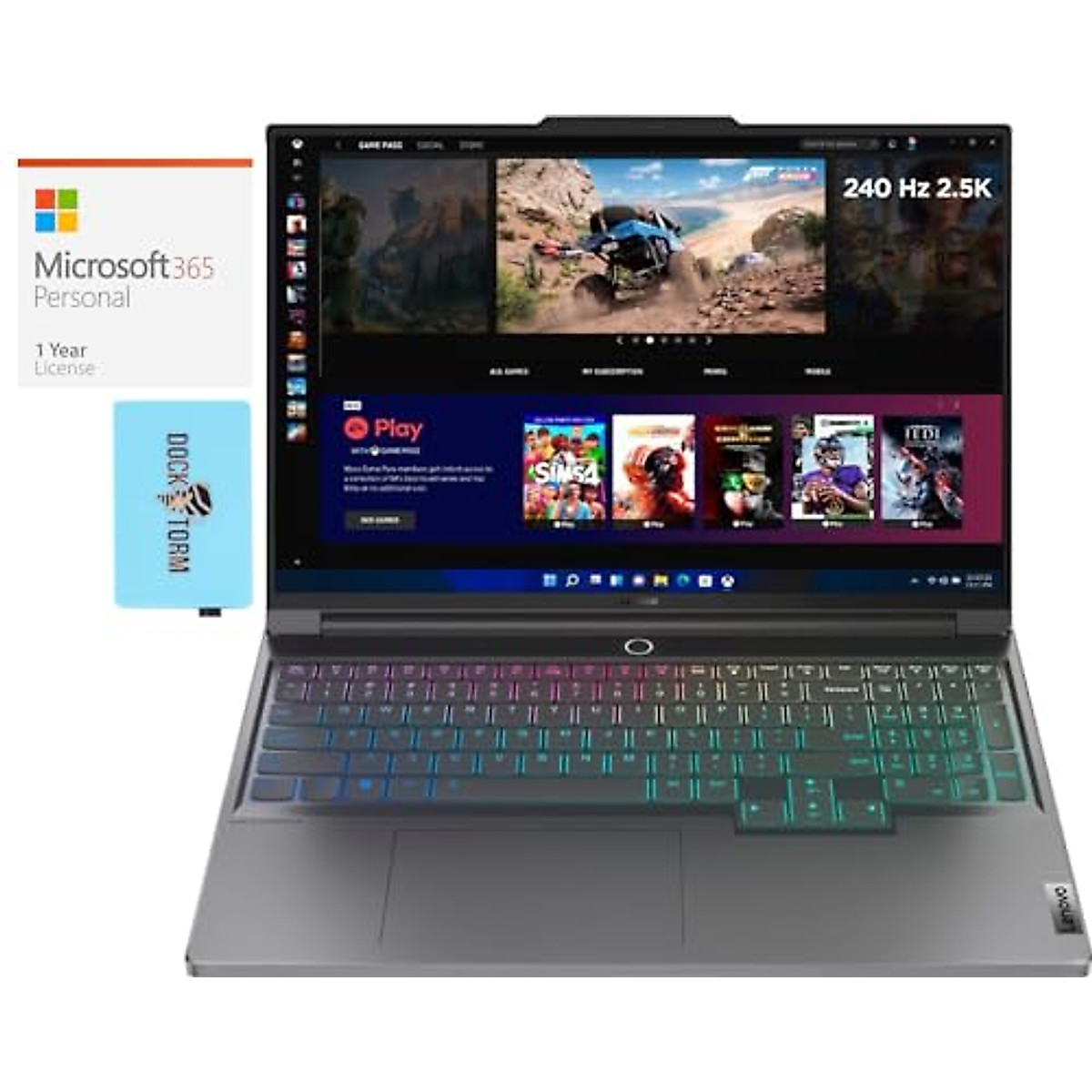 Lenovo Legion Slim 7i Gaming & Entertainment Laptop (Intel i9-13900H 14-Core, 24GB DDR5 5200MHz RAM, 1TB PCIe SSD, GeForce RTX 4070, 16.0" Win 11 Home) with MS 365 Personal, Dockztorm Hub