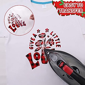 HTVRONT Christmas HTV Buffalo Plaid HTV Vinyl - 13 Sheets Heat Transfer Vinyl Leopard HTV - Plaid Iron on Vinyl for Cameo,Easy to Cut & Weed for Heat Vinyl Design