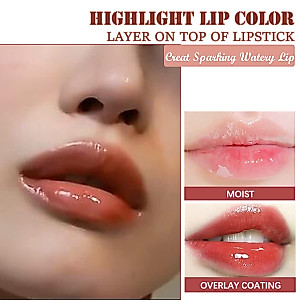 2 Colors Hydrating Plumping Lip Glow Oil,Moisturizing Lip Oil Gloss Transparent Glossy Lip Gloss Primer Lip Tint for Lip Care and Dry Lip by Aaiffey (012#+015#)