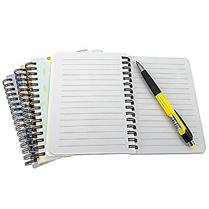 4 Pack A6 Spiral Notebook Journal,Wirebound Ruled Sketch Book Notepad Diary Memo Planner,A6 Size(5.7X4.1") & 80 Sheets (Flower B)