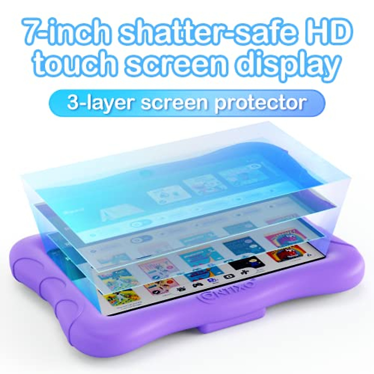 Contixo 7 inch Kids Learning Tablet Bundle - 2GB RAM 32GB Storage, Bluetooth, Android 10, Dual Cameras, Parental Control, Kids Bluetooth Headphone & Tablet Bag