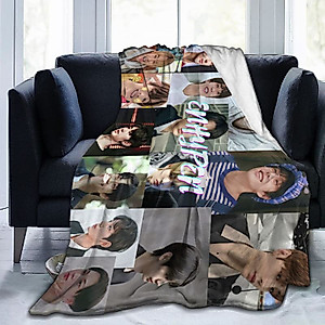 Kpop ENHYPEN Merch Throw Blanket Characters Collage Blanket Soft Warm Bed Blanket for Travelling Camping Living Room Sofa Bedroom 80"X60"