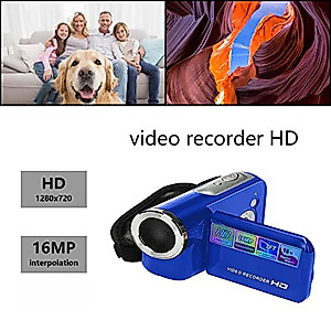 Digital Camera, Small Compact Video Recorder for Kids Adults Boys Girls Students, Rechargeable, Waterproof, 1080P, 16X Zoom, 16MP, 2 Inch Screen, Best (Blue)