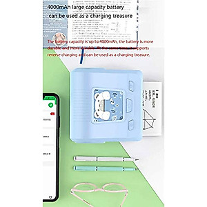 XXXDXDP Portable Mini Pocket BT Thermal Printer Power Bank Function Clip Design Receipt Label Memo Sticker AR Photo Picture Printe (Color : D)