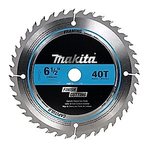 Makita T-01410 6-1/2" 40T Carbide-Tipped Circular Saw Blade, Fine Crosscutting