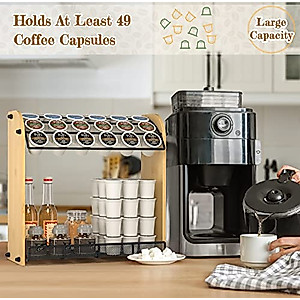 K Cup Holder Large Capacity Coffee Pod Holder Coffee Bar Accessories and Cup Storage Organizer Save Space for Home Office Kitchen Counter Organizer(at Least 49 Coffee Pods)