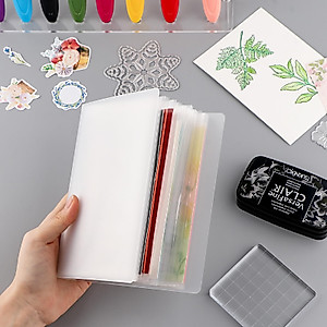 40 Pages A6 Clear Stamps Storage Embossing Folder Storage Photo Storage Album Seal Bags Storage Keeper Cards Folder Storage Bag for DIY Scrapbooking Arts Crafts Collecting Bags