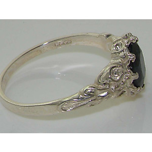 LetsBuyGold 925 Sterling Silver Real Genuine Sapphire Womens Anniversary Ring - Size 8