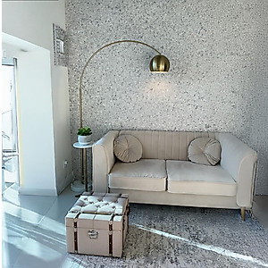 Brightech Olivia Floor Lamp, Arc Lamp for Living Rooms, Standing Lamp with LED Light Bulbs for Bedroom Reading, Great Living Room Décor, Tall Lamp for Offices – Brass/Gold