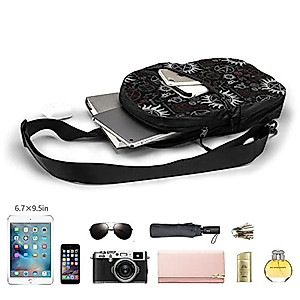NHGFVT Small Crossbody Sling Backpack Anti Theft Backpack For Traveling Chest Supernatural Symbols Black Shoulder Bag For Men Women