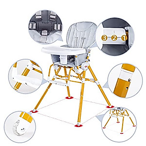 High Chairs for Babies and Toddlers, Baby High Chair, Ceurmt Baby Toddler High Chair, Convertible Highchairs with Removable Tray, Foldable | Portable, Height Adjustable, Space Saver, Easy Clean up