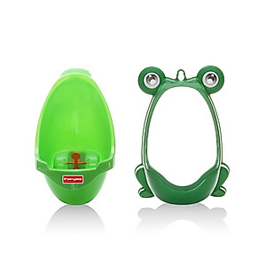 Foryee Cute Frog Potty Training Urinal for Boys with Funny Aiming Target - Blackish Green