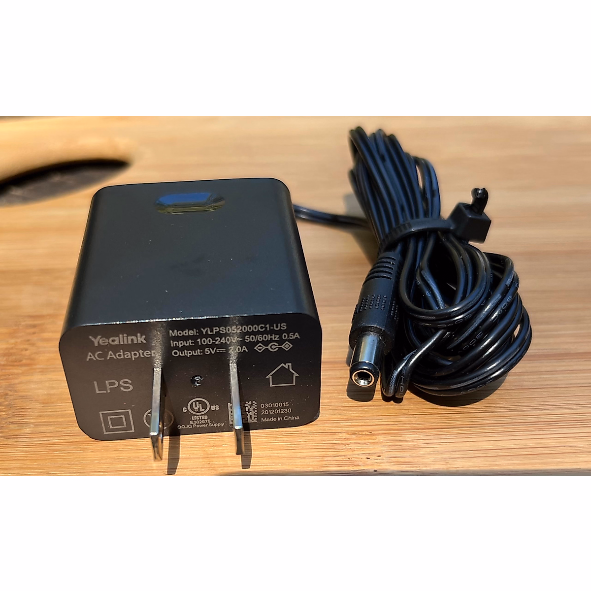 Yealink PS5V2000US Power Supply Cord 5V 2A for Yealink IP Phones SIP T29G, T32G, T38G, T46G, T46S, T46U, T48G, T48S, T48U, T52S, T54S, T54W, T56A, T57W, T58A, T58W, T58V, MP54/56/58 & GDR Cable Tie