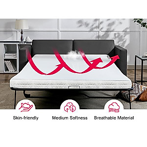 MUZZ Pull Out Couch Queen, Modern Leather Sleeper Sofa Bed with Foldable Foam Matress, 2 in 1 Pull Out Sofa Bed for Living Room, Apartment, Office (Queen/Grey)