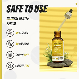 Biotin Hair Growth Serum for Stronger & Thicker Hair, Natural Ingredients for All Hair Types, Men and Women
