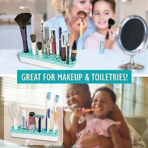 The Beadsmith Keeper Crafter Silicone Holder – Flexible Dividers Accommodate Makeup & Beauty Supplies, Sewing, Art & Paint Brushes, Jewelry Making Tools, Desk/Office Storage