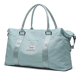 Sports Gym Bag Tote Bag for Men Women, Travel Duffel Bag with Wet Pocket, Shoulder Weekender Overnight Bag,Light Blue
