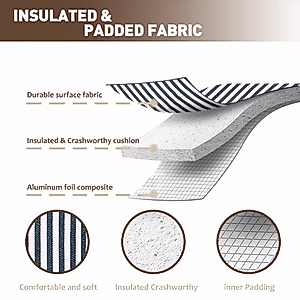 Tirrinia Single Wine Cooler Bags - Insulated & Padded Portable Wine Gift Tote Carrier for Travel, BYOB Restaurant, Wine Tasting, Party, Great Gift for Wine Lover, Blue Stripe