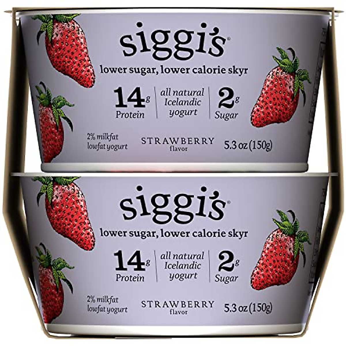 Siggi's, Lower Sugar Strawberry Yogurt 4 Count, 5.3 Ounce