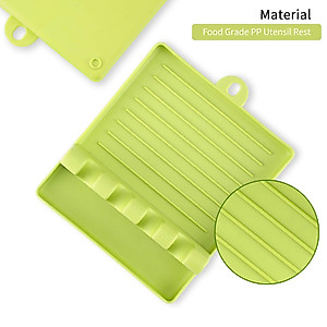 Haryeer Rest For Stove Top With Drip Pad(Two Pack) Kitchen Utensil Holder For Spoons, Food Safe Haryeer Rest Utensil Holder For Counter Top, Spoons, Ladles, Tongs