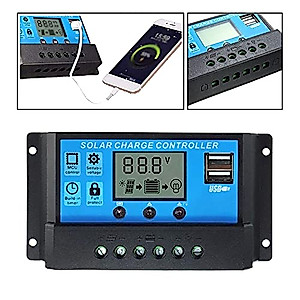 50W 5V/18V Solar Panel USB Output Monocrystalline Solar Panel IP65 Water-resistant with 10A Solar Charge Controller Regulator for Car Yacht Batterys Boat Charger