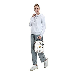 Lizinna Rportable Lunch Bag For Women/Men Insulated,Funny Polar Penguin Having Fun,Insulatedreusable Lunch Box For Office Work School Picnic Beach,Leakproof Cooler Tote Bag