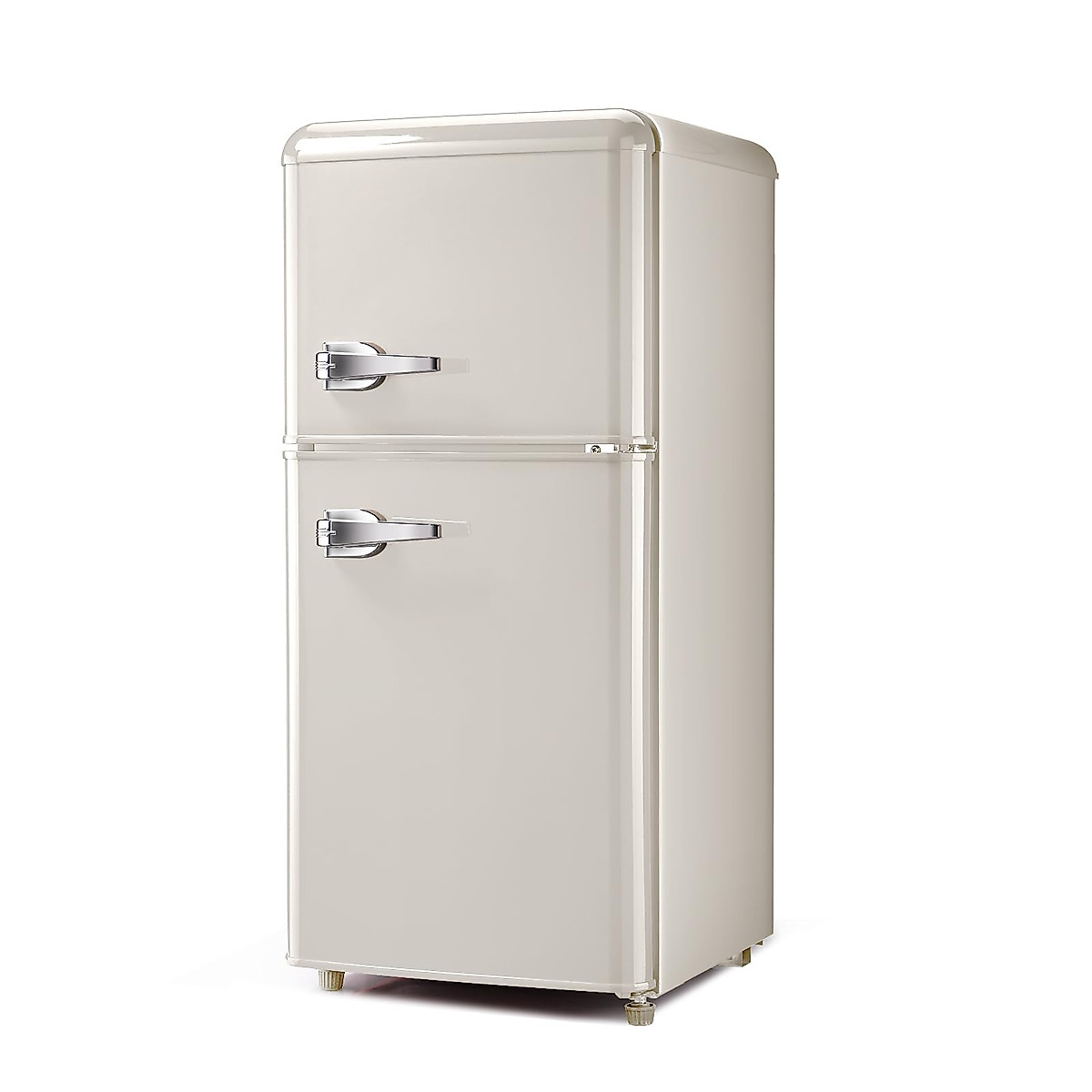 HOPDAY FLS-80G-cream Retro Compact Refrigerator, Cream