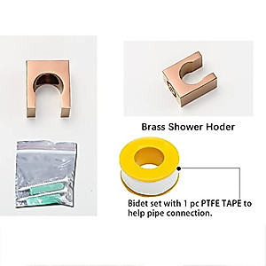 Shower System, Bidet Sprayer, Single Cold Rose Gold Solid Brass Toilet Douche Kit Shattaf Shower Head Copper Valve Faucet Set,C Set