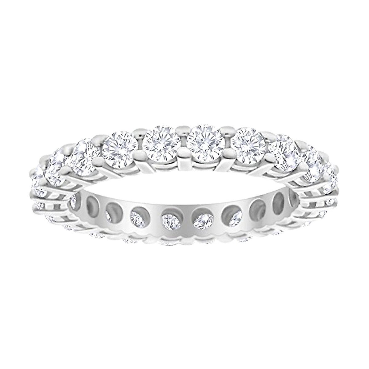 3 Carat (ctw) 14K White Gold Round Diamond Ladies Eternity Wedding Anniversary Stackable Ring Band Value Collection