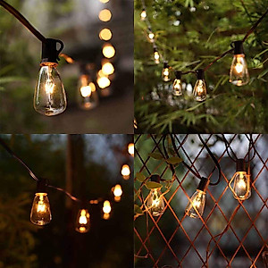 Couah Outdoor Patio String Lights,10Ft Edison Bulb String Lights for Patio Garden Porch Backyard Party Deck Yard(Plus 1 Extra Bulbs)-Brown