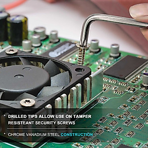 HAUTMEC Star Key Wrench Set, 9-Piece Torx Star Wrenches- Chrome Vanadium Steel and Drilled tips for Tamper Resistant Fasteners, HT0222-SS