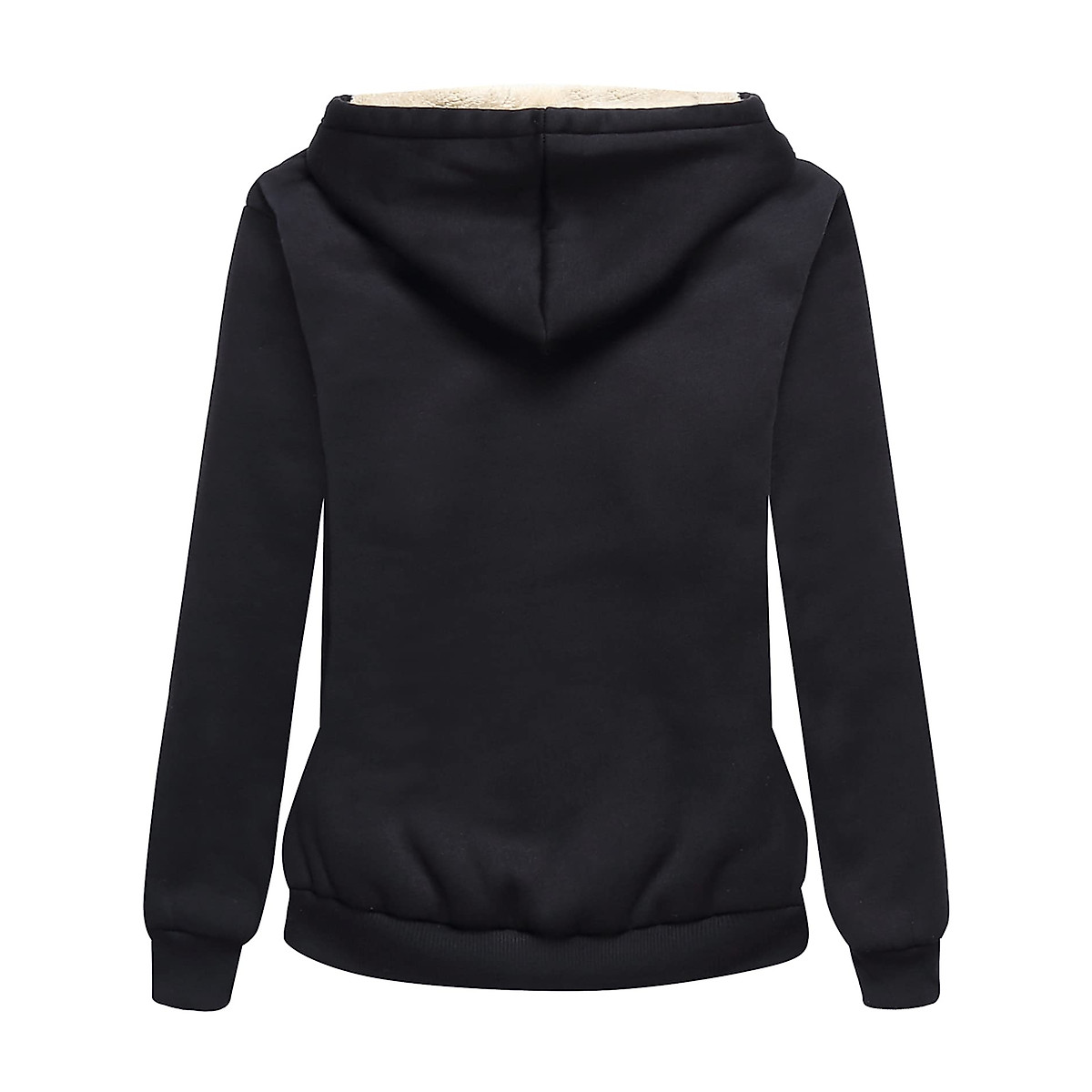 SWISSWELL Hoodies for Women Winter Fleece Sweatshirt - Full Zip Up Thick Sherpa Lined Black XX-Large