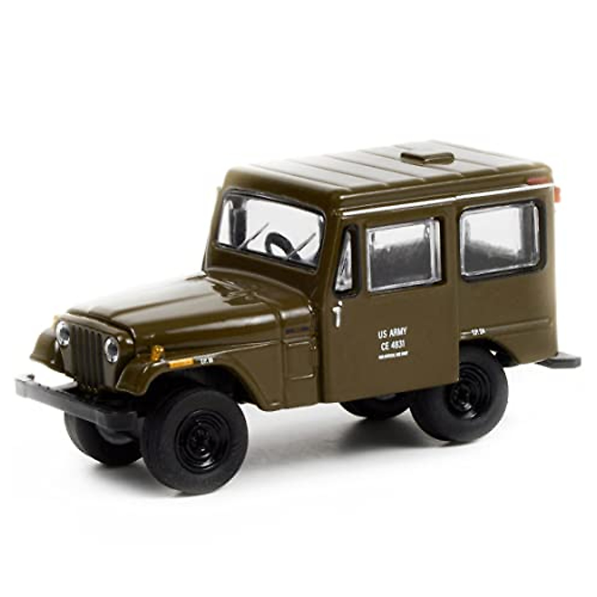 1970 DJ-5 Dark Olive Green U.S. Army Battalion 64" Release 1 1/64 Diecast Model Car by Greenlight 61010 C