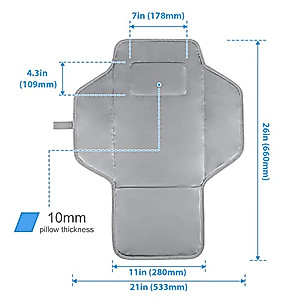 PHOEBUS BABY Portable Changing Pad Travel - Waterproof Compact Diaper Changing Mat with Built-in Pillow - Lightweight & Foldable Changing Station, Newborn Shower Gifts(Cute Elephant)