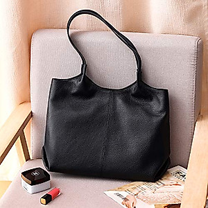 Soft Leather Tote Purse Zipper Closure Designer Handbag Women RFID Top-handle Bag Lightweight