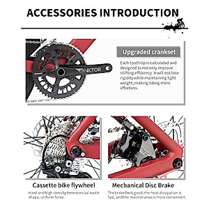 SAVADECK Carbon Road Bike, T800 Carbon Fiber Frame 700C Racing Bicycle with 105 R7000 22 Speed Groupset and Mechanical Disc Brake, Ultra-Light Carbon Bike (Black, 54CM)