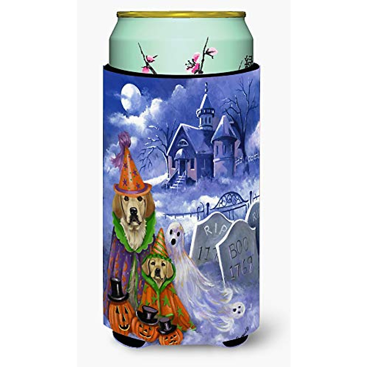 Caroline's Treasures PPP3102TBC Golden Retriever Halloween Tall Boy Hugger Can Cooler Sleeve Hugger Machine Washable Drink Sleeve Hugger Collapsible Insulator Beverage Insulated Holder