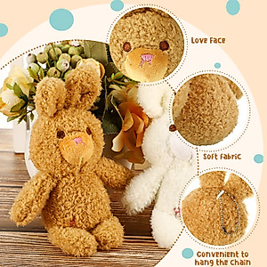 Zomiboo 9 Pcs 7.2 Inch Mini Bunny Stuffed Animals Stuffed Bunny Plush Toys Soft Plush Rabbit Mini Plush Bunny for Easter Graduation Birthday Gifts Wedding Summer Party Decorations