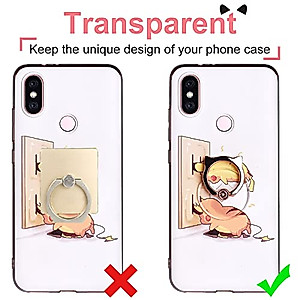 Cat Phone Ring Holder - EI Sonador Clear Cell Phone Ring Holder Transparent Stand Finger Grip (1 Silver + 1 Rose Gold Cat)