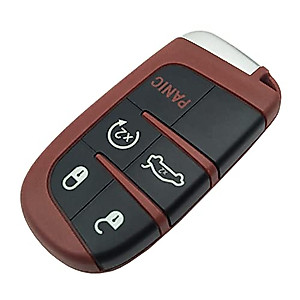 Smart Replacement Key Fob Cover Case fit for Jeep Grand Cherokee Dodge Challenger Charger Dart Durango Journey Chrysler 300 Keyless Entry Key Fob Shell (Red)