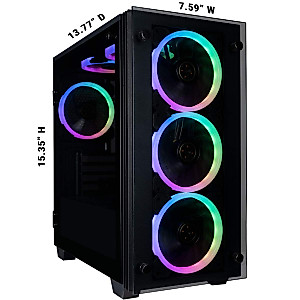 Empowered PC Stratos Micro Gaming Desktop - NVIDIA GeForce RTX 3060, AMD Ryzen 7 5700X, 32GB DDR4 RAM, 512GB NVMe SSD + 2TB HDD, WiFi, Windows 11 Home - Gamer Computer