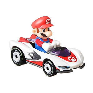 Hot Wheels Mario Kart Mario with P-Wing Racer, GJH62