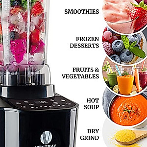 Ventray Blender Smoothie Maker 1500W 68 Oz Blender for Shakes and Smoothies Countertop Blender for Kitchen Professional Blender and Food Processor Combo with 6 Speed Settings 5 Programs