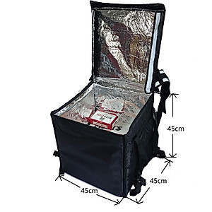 PK-92V: Large Rigid Heavy Duty Food Delivery Box for Motorcycle, Insulated Pizza Delivery Bag for Bicycle/Scooter, Top Loading, 18" x 18" x 18", Collapsible, Waterproof