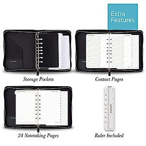 AT-A-GLANCE Textured Faux Leather Undated Starter Set, Desk Size, Black (031-0340-05)