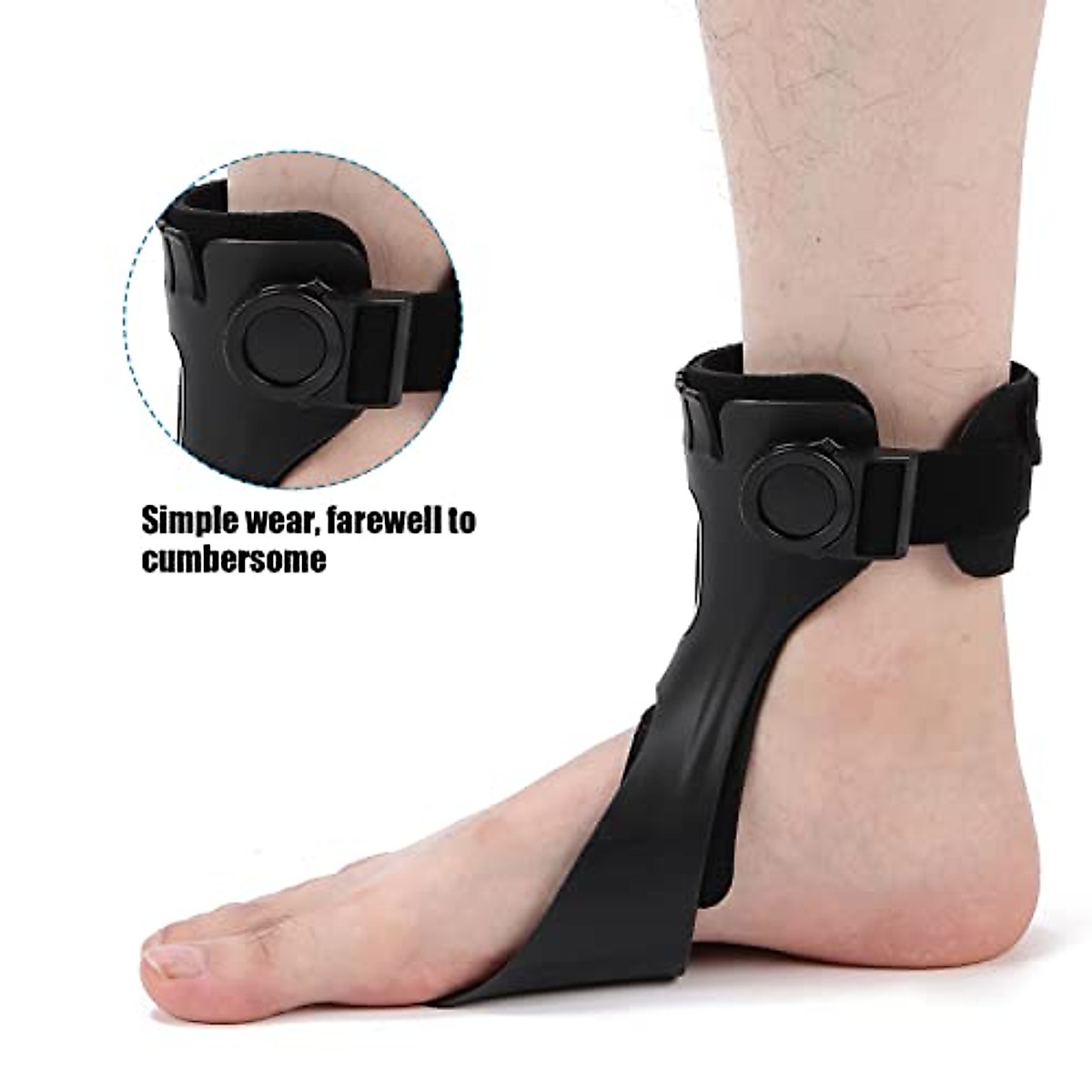 Drop Foot Brace Orthosis, Plantar Fasciitis Night Splint Drop Foot Orthotic Brace, Foot Drop Brace for Walking, Men and Women Adjustable Achilles Tendonitis Brace for Fascia(M-Right Foot)