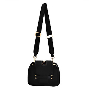 Beacone Wide Purse Strap Adjustable Canvas Replacement Crossbody Handbag Shoulder Bag Strap (A-Black)