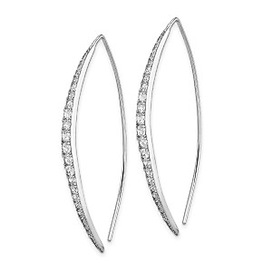 925 Sterling Silver Cubic Zirconia CZ Threader Drop Dangle Earrings