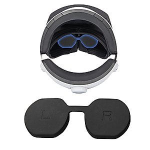 Lens Protective Cover for PS VR2, Anti-Dust Soft Silicone Lens Protective Cover for PlayStation VR2 Headset with Cute PS5 Controller Thumb Grips