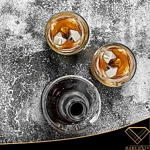 Barluxia Stainless Steel Ice Cube Gift Set of 8 Polygon Reusable Metal Ice Cubes, Ice Tongs & Storage Tray - Whiskey Rocks/Chilling Stones for Whiskey, Wine, Cocktails or Any Drinks